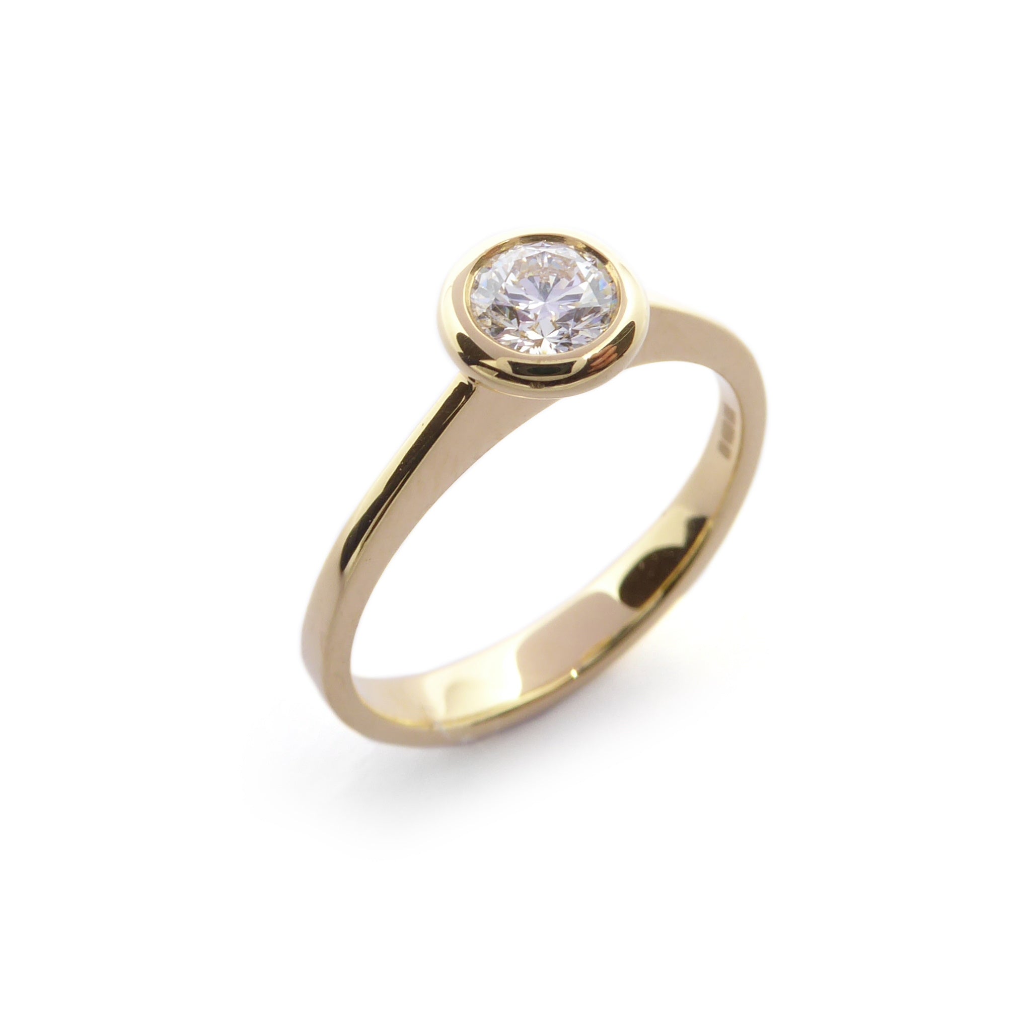 Catherine Jones Solitaire Rub-over Engagement Ring 18ct Yellow Gold 0.