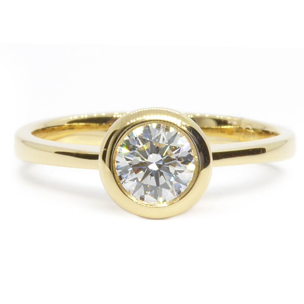 Catherine Jones Solitaire Rub-over Engagement Ring 18ct Yellow Gold 0.